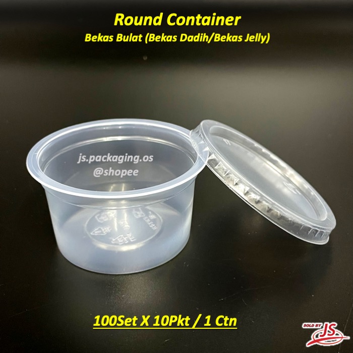 EC Round Container Bekas Dadih Jelly Small Container Kecil 4oz Bekas Sos Puding jelly cup with ...