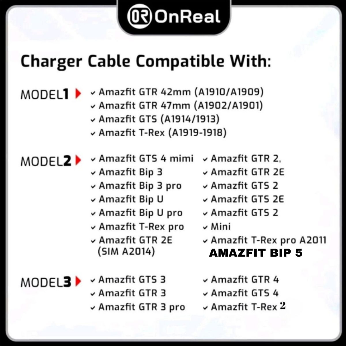OnReal Amazfit T-Rex Pro/GTS 2/GTS 2E/GTS 2Mini/GTR2/GTR 2E/BipU/Bip ...