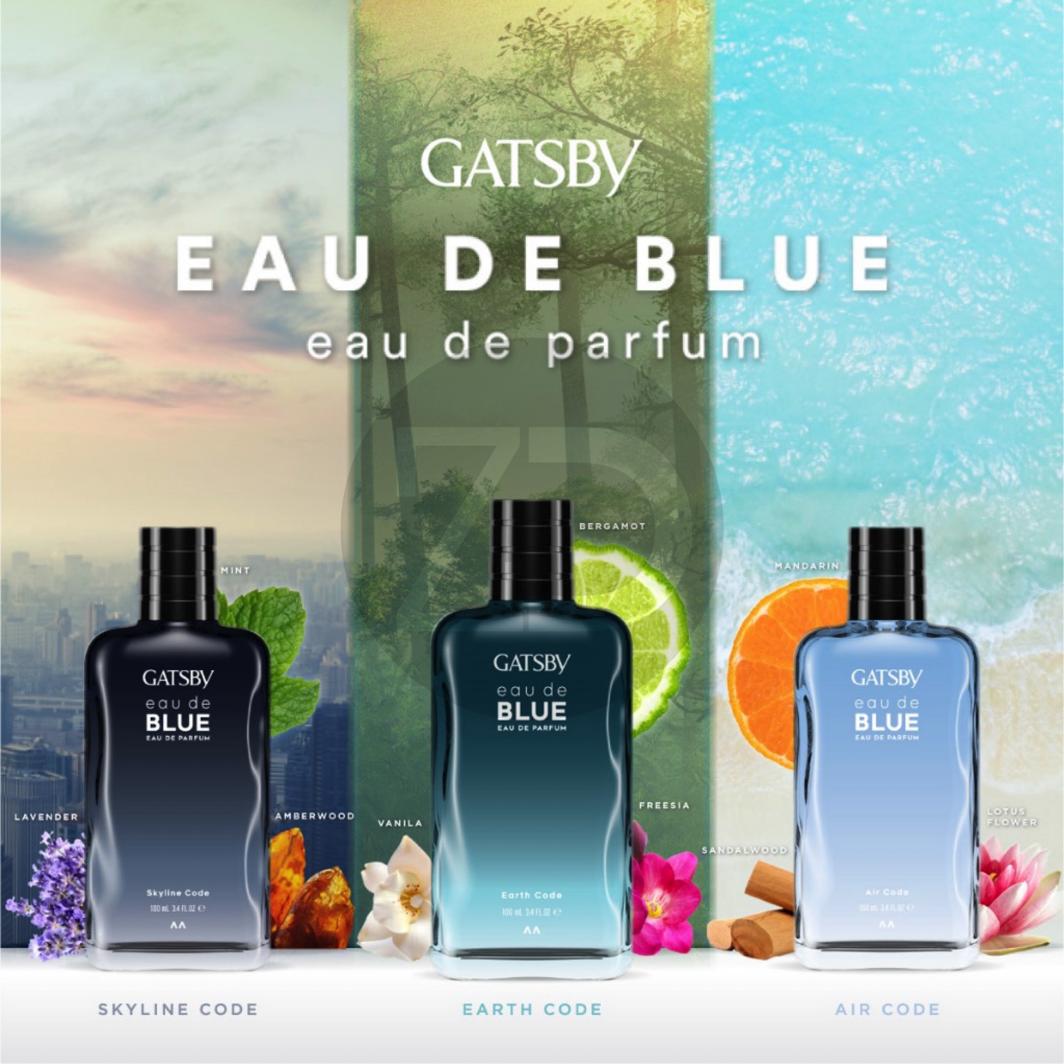 GATSBY Men Perfume EDP 100ml BLUE & BOLD Series (6 Variants: Moon/Star ...