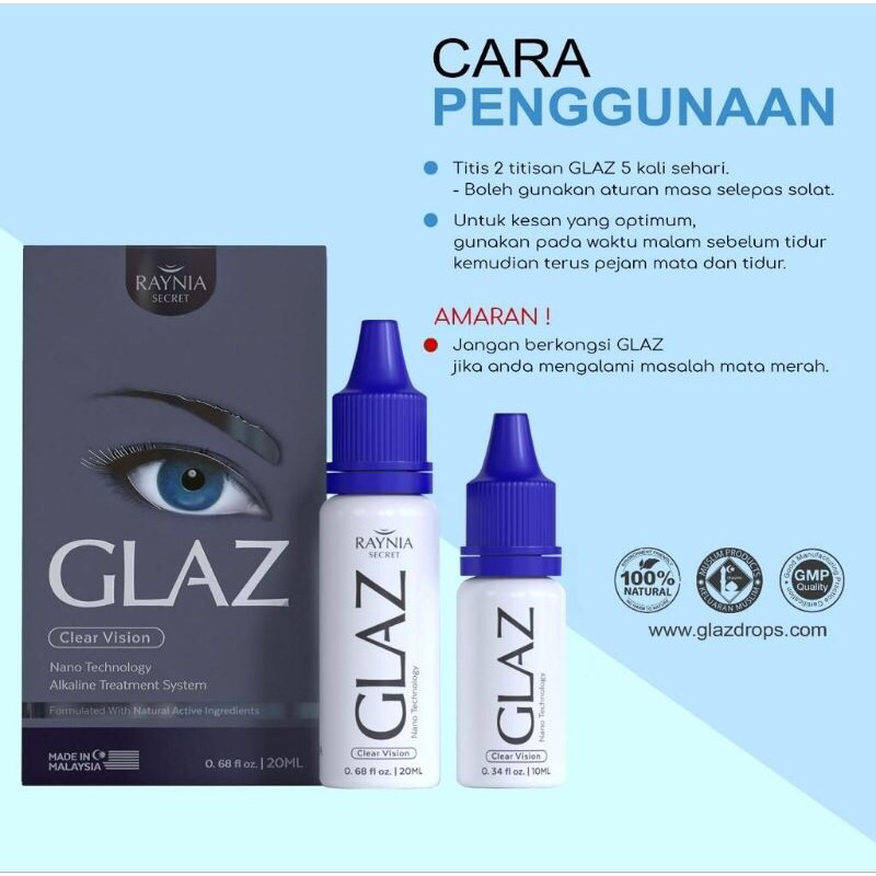GLAZ EYE DROP PENAWAR MATA KATARAK RABUN SAKIT MATA RESDUNG MATA GATAL ...