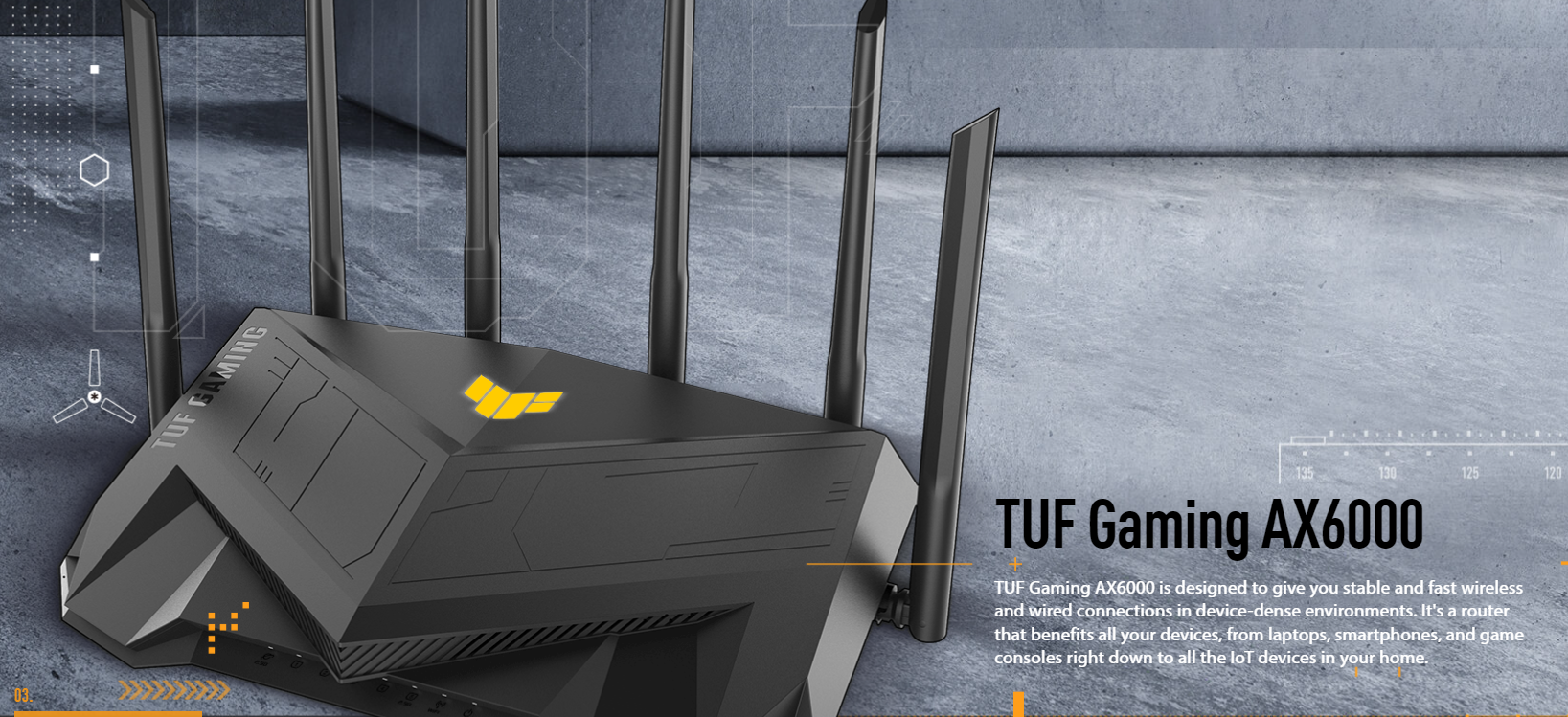 Asus TUF-AX6000 TUF Gaming AX6000 Dual Band WiFi 6 Gaming Router ...