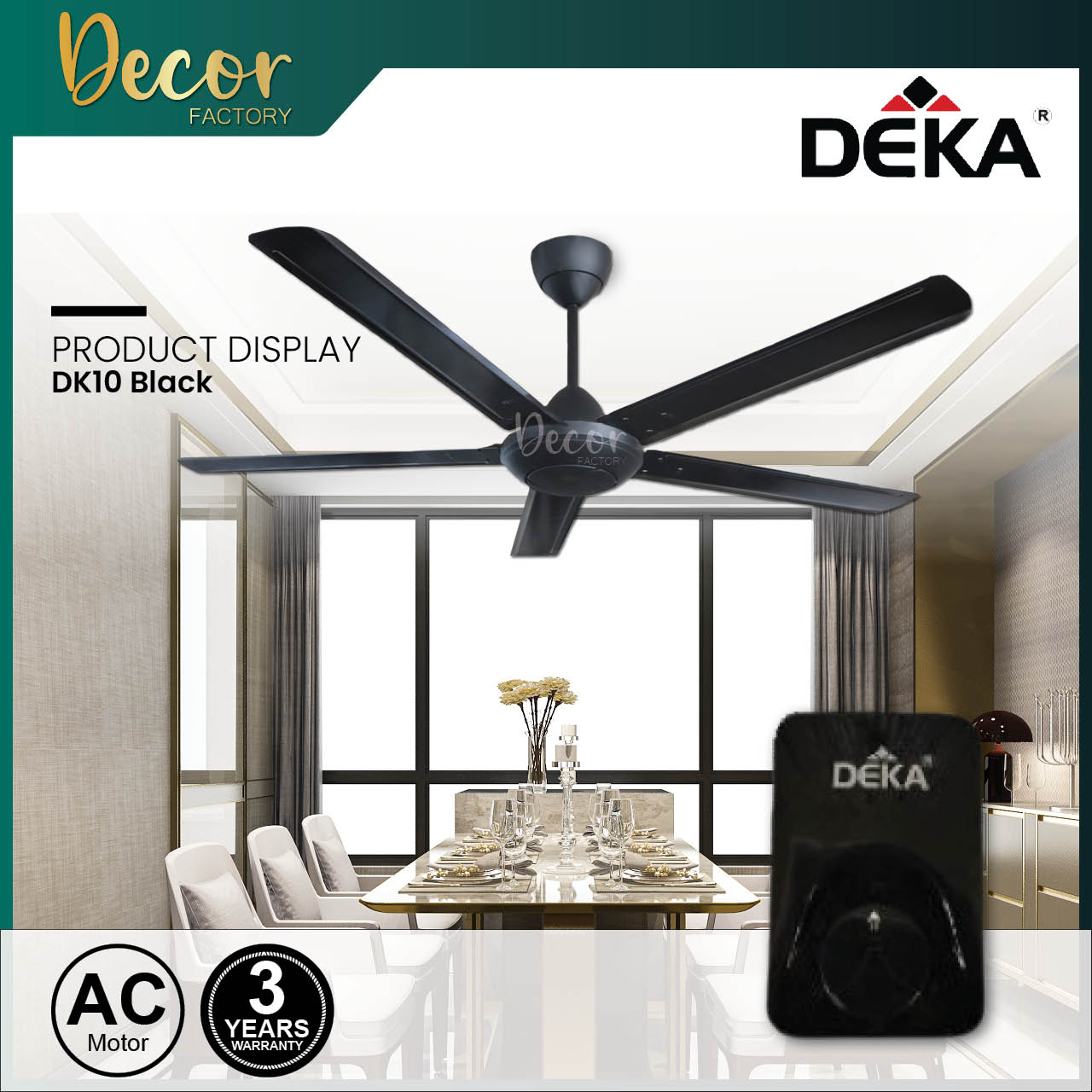 DEKA Ceiling Fan DEKA DK10 56" 5 Blades 5 Speed AC Motor Regulator ...