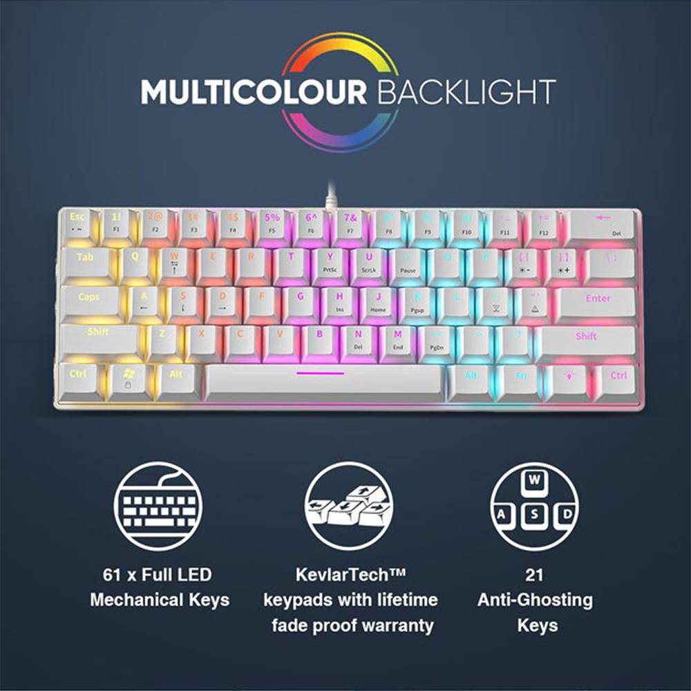 Armaggeddon MKA 1C Neo LED Backlight Mechanical Gaming Keyboard 61 Key ...