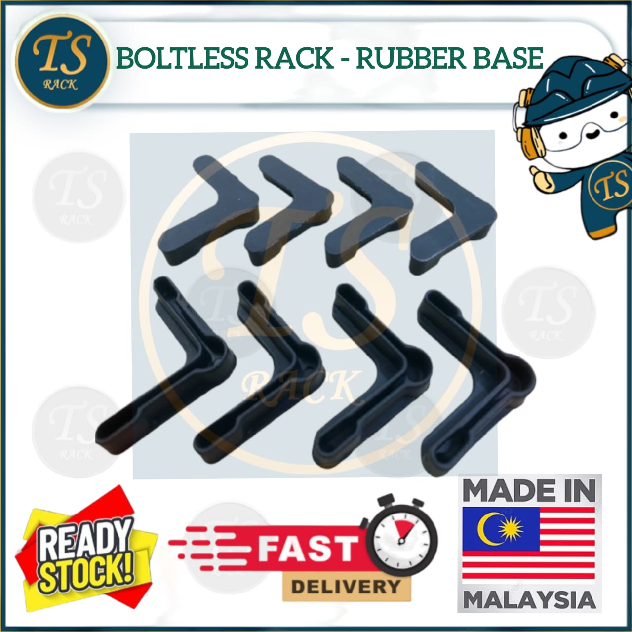 PVC RUBBER BASE FOR BOLTLESS RACK. BASED TO PREVENT FLOOR SCRATCHES ...