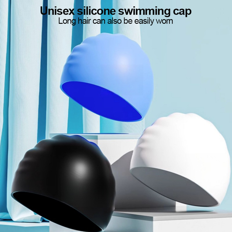🏊Unisex Adult Children Silicone Swim Cap Elastic Swimming Hat High ...