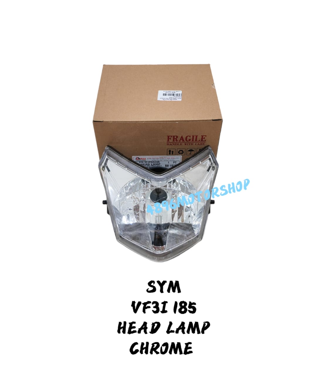 VISS SYM VF3I 185 TTD FRONT HEAD LAMP LAMPU DEPAN TINTED GELAP CLEAR ...