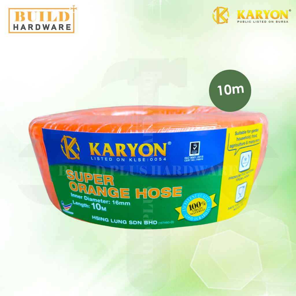 KARYON 10m/30m x 2mm/3mm Super Orange UV Hose Garden Rubber Hose Water ...