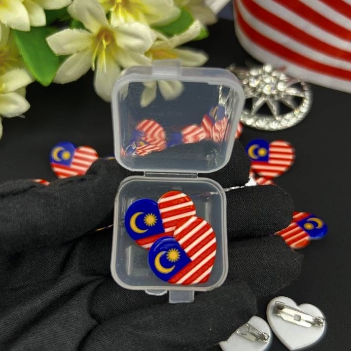 Elegant Brooch Pin Bendera Malaysia Merdeka & Brooch Bunga Raya ...