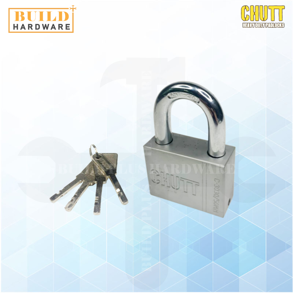 CHUTT/UNIQ PREMIUM 50mm Stainless Steel Heavy Duty Padlock Set Master ...