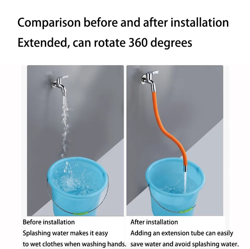 Faucet Extension Extender Rotating Water Tap Extension Pipe Kitchen ...