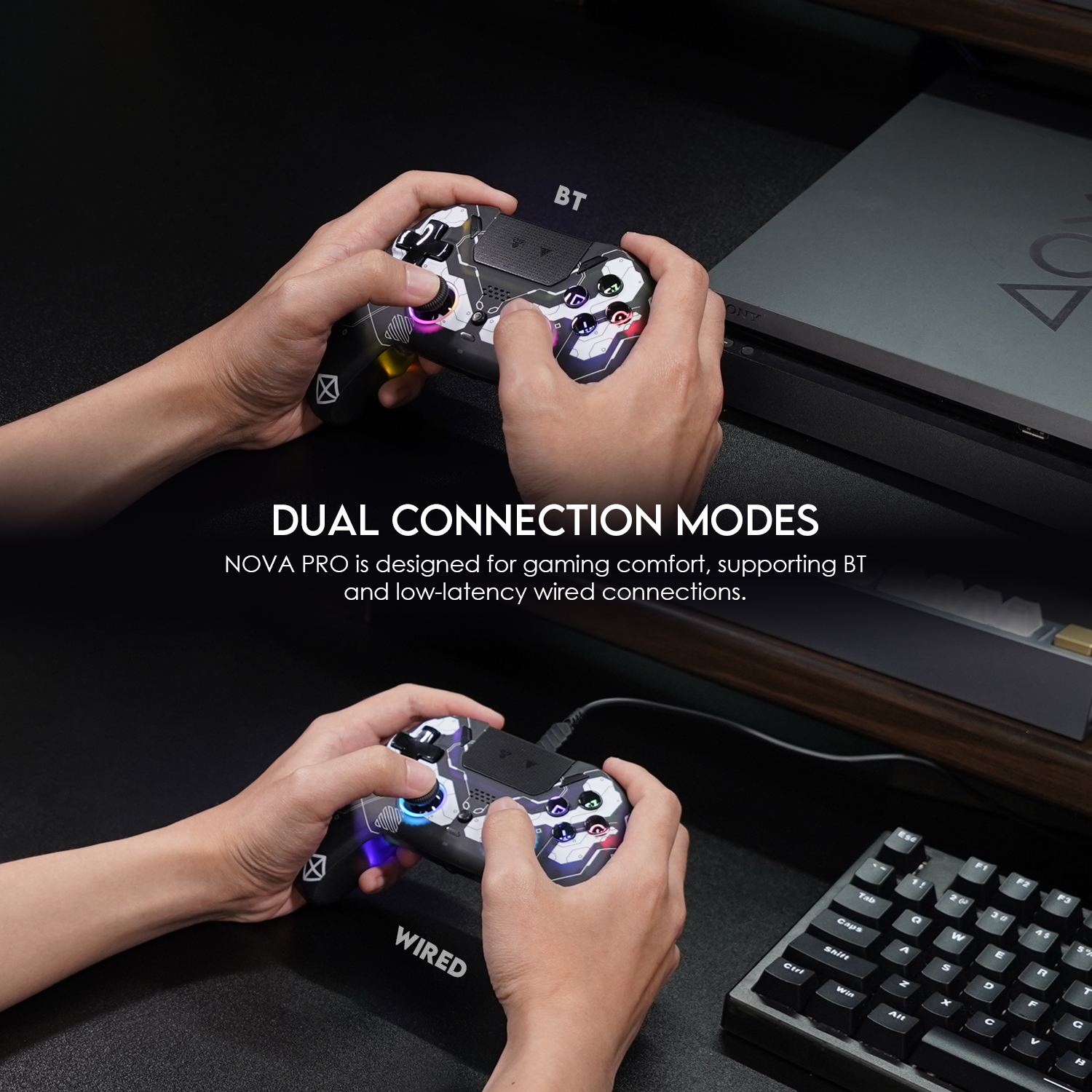 Fantech WGP14v2/WGP16 Wireless Gamepad–Hall Effect, Touchpad, Bluetooth 5.3, Wired Compatible ...