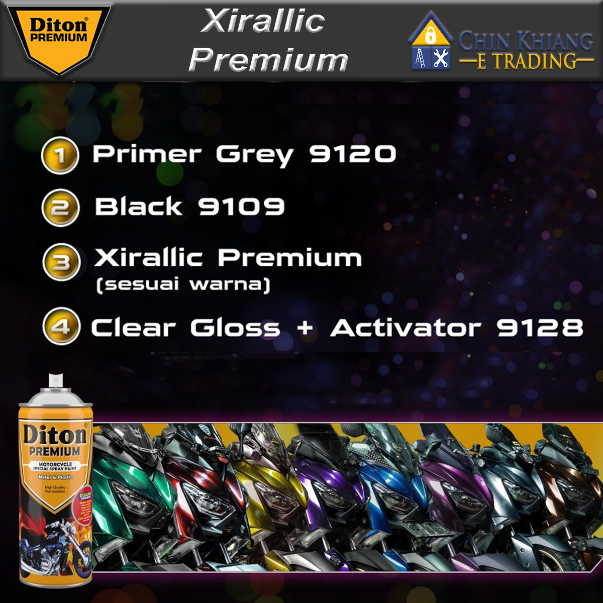 Diton Premium Xirallic Premium Color XP9405 Laser Red 400ml | Shopee ...
