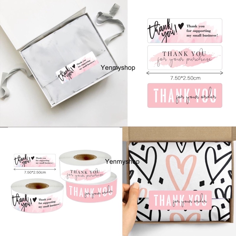Kek pelekat Sticker Thank You Business Sticker Cute Cartoon Homemade ...