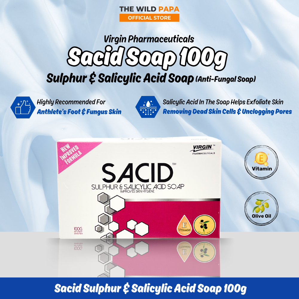 Sacid Sulphur & Salicylic Acid Soap 100g Sacid Soap Skin Fungal Soap ...