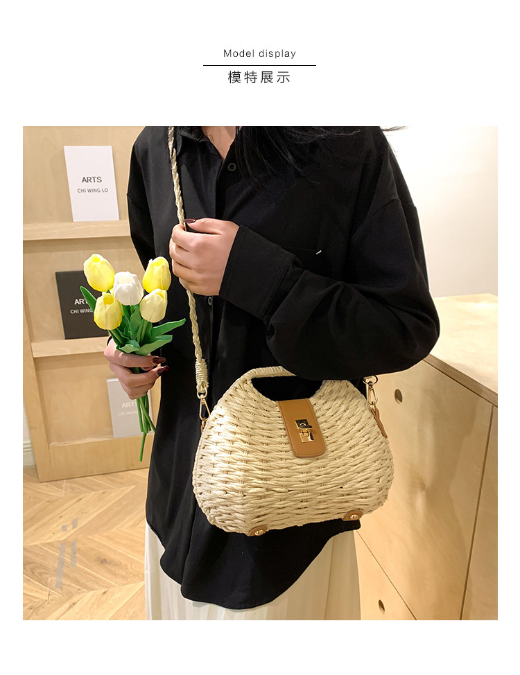 Korean Stylo Woven Knitted Beg Rotan Woman Rattan Sling Bag Handbag ...