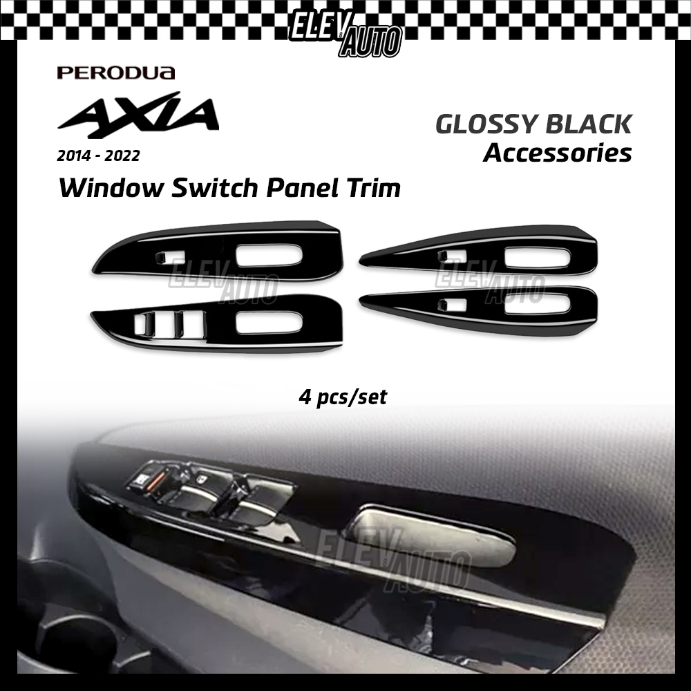 Perodua Axia 2014-2022 GLOSSY BLACK Accessories Steering Frame Gear ...