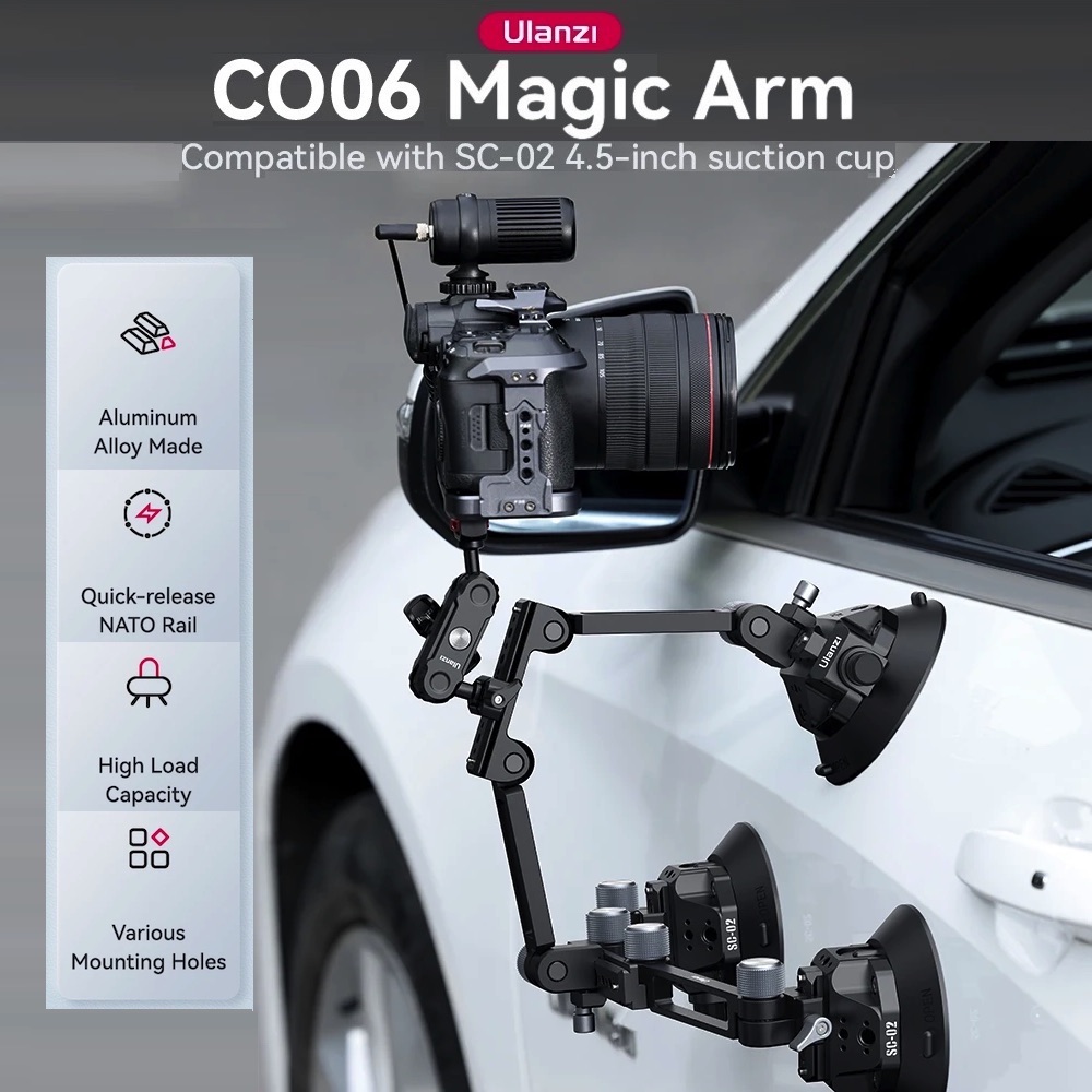Ulanzi C006 / SC-02 Magic Arm Extension Bracket Suction Cup Car Camera ...