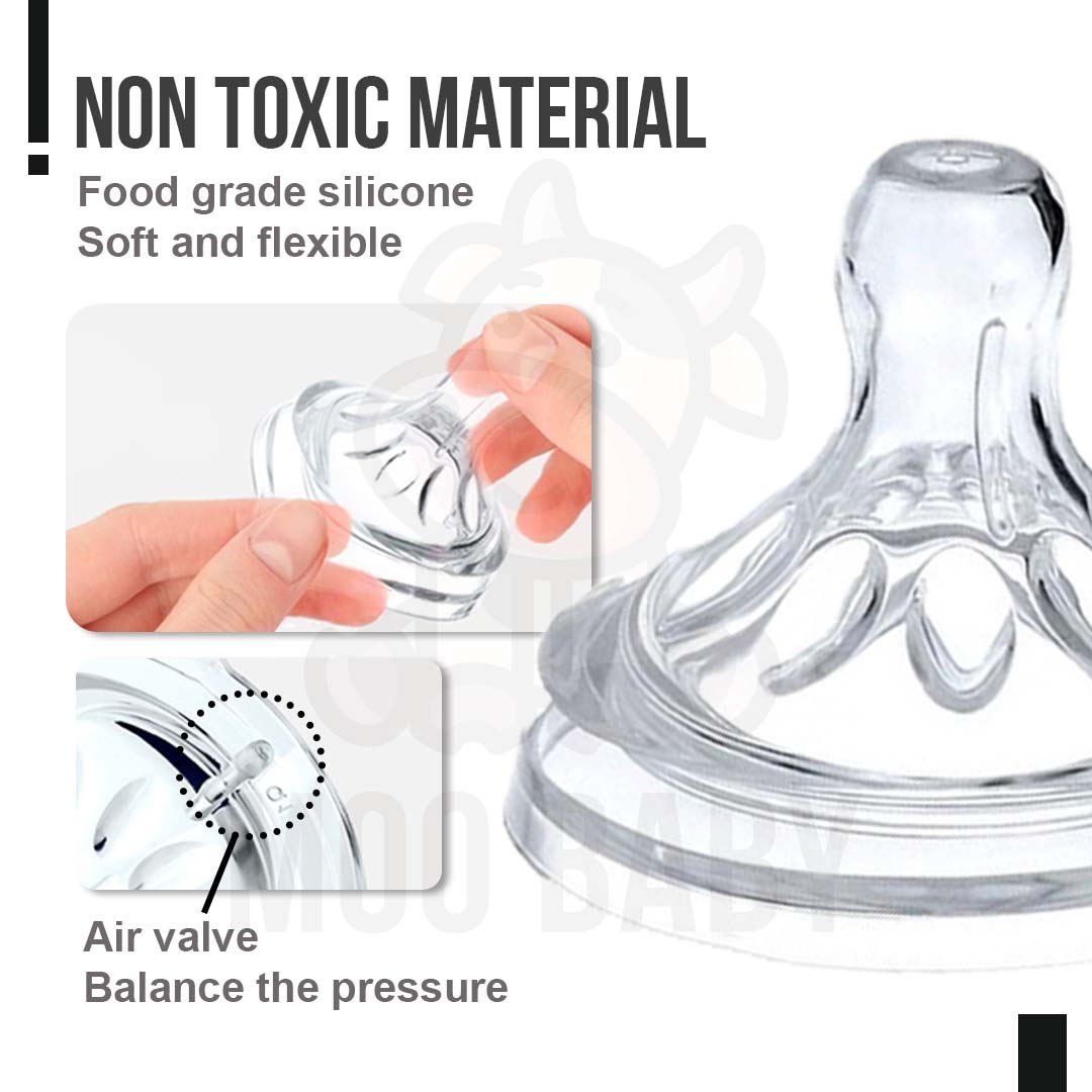 Moo Baby Puting Botol Nipple Puting Susu Puting Botol Wide Neck Puting ...