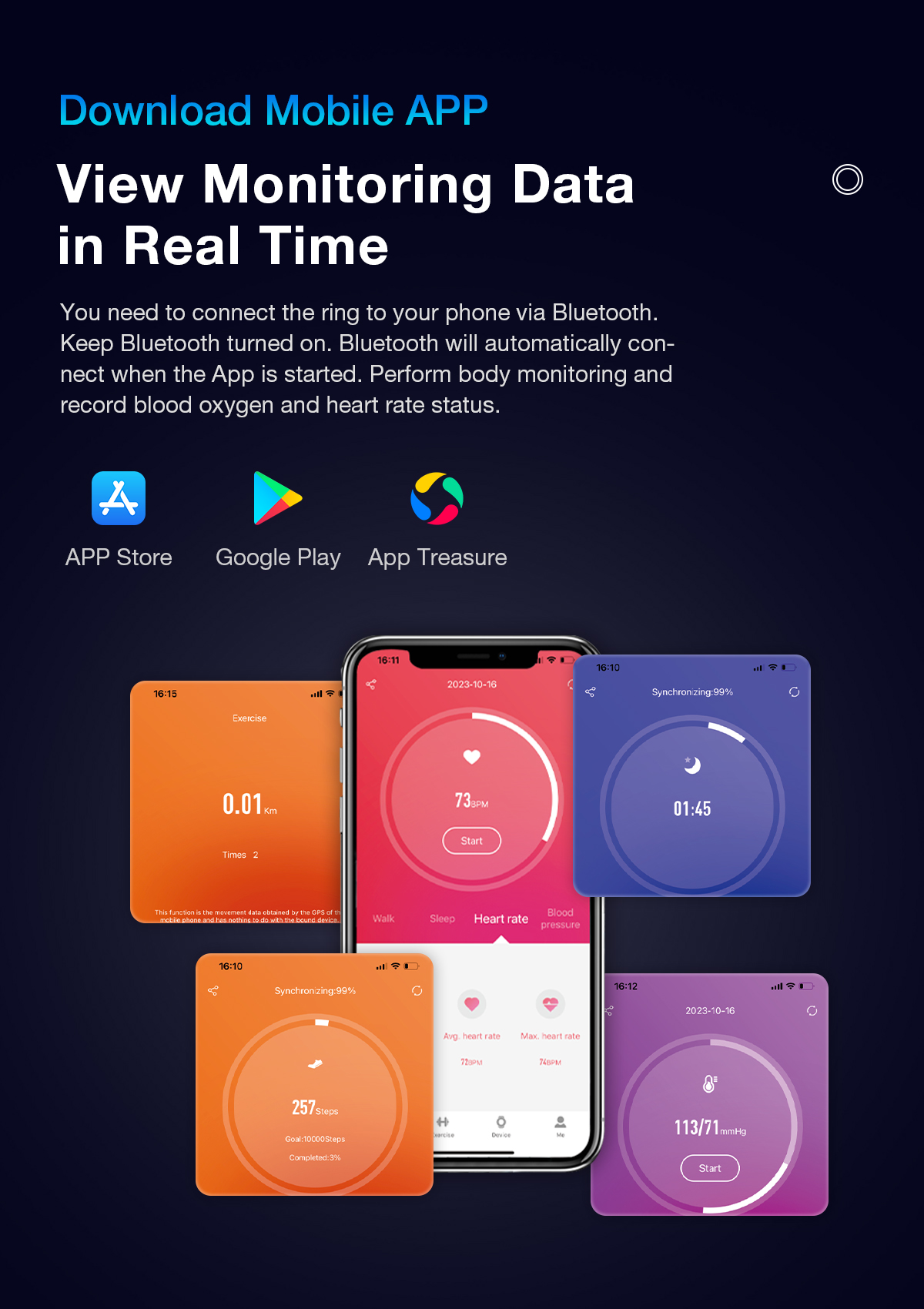 Aolon GEN3 Smart Ring Fiteness Health Waterproof Original Control ...