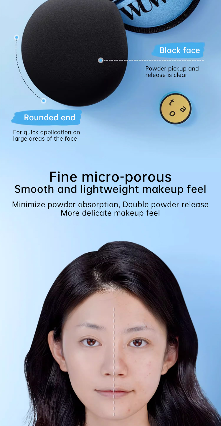 AMORTALS Black Plus Puff Set with Container Makeup Sponge Powder Puff ...