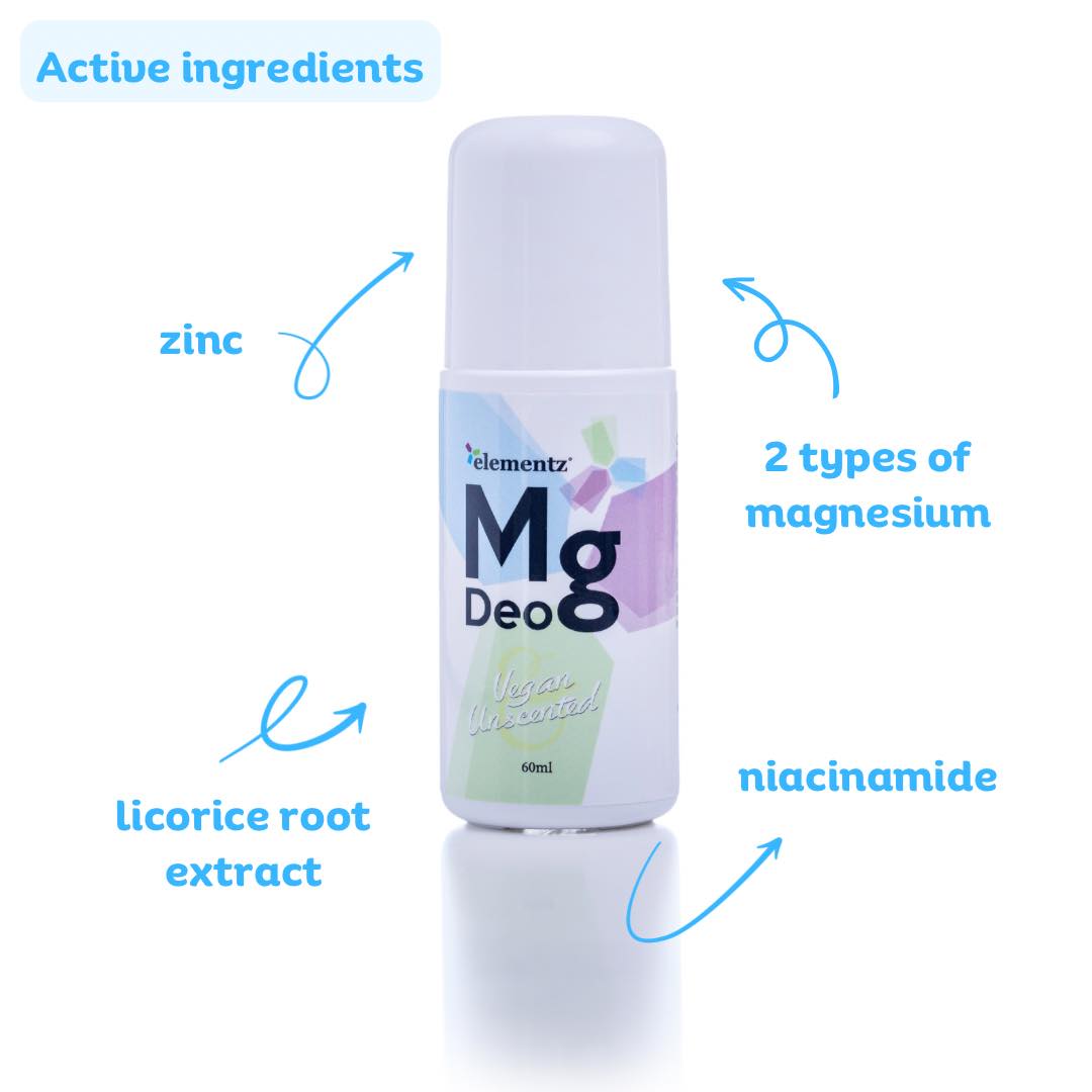 ELEMENTZ MG DEO Magnesium Deo 60ml (ALUMINUM FREE) Natural Magnesium ...