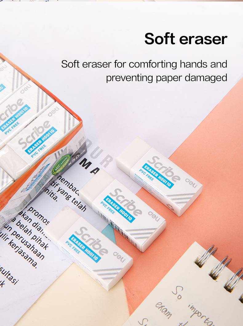 Deli White Pencil Eraser PVC Dust Free Non-Toxic (1 Pc) EH00110 ...