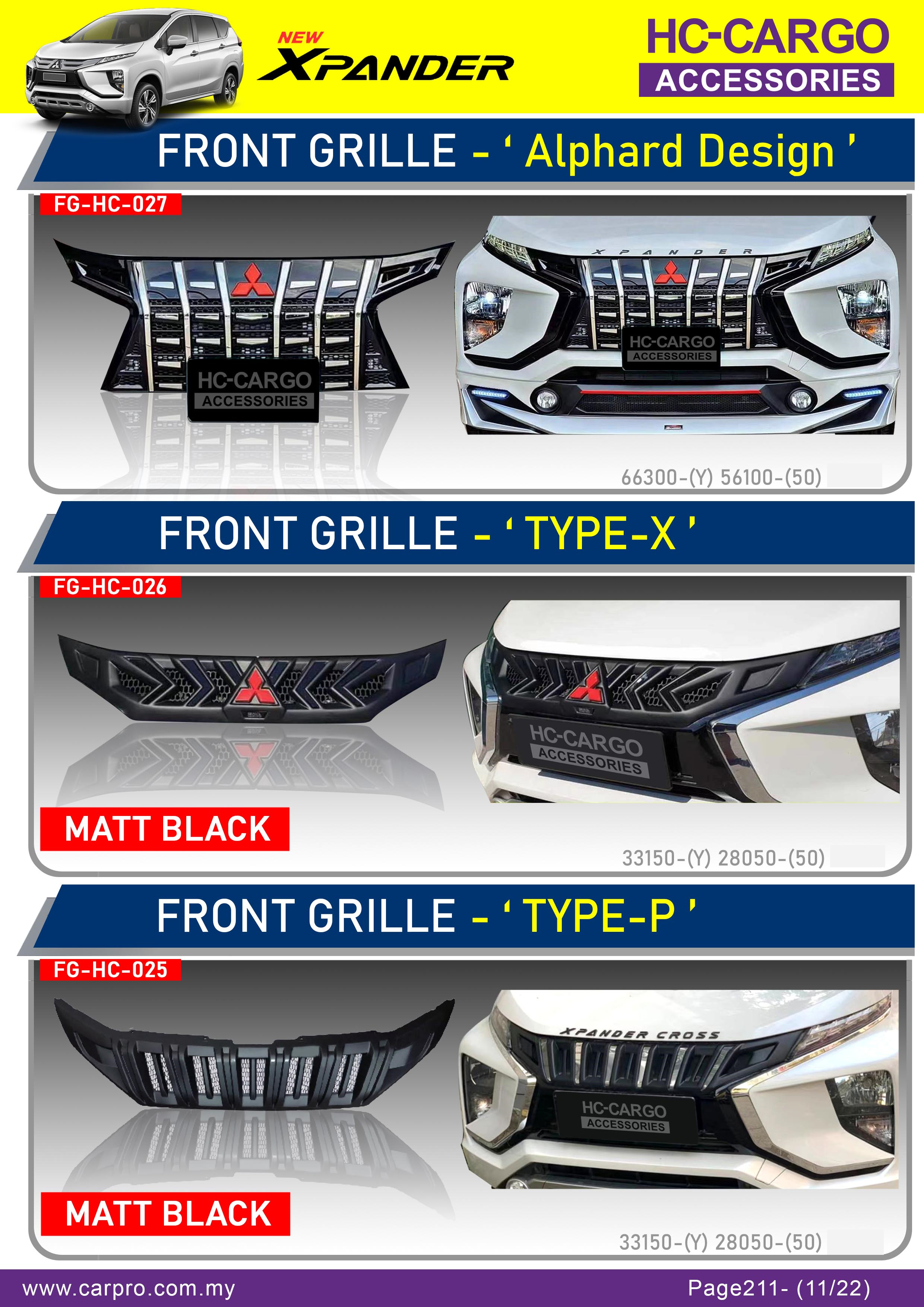 Mitsubishi Xpander Sarong Front Grill Grille ABS With Paint Black PNP ...