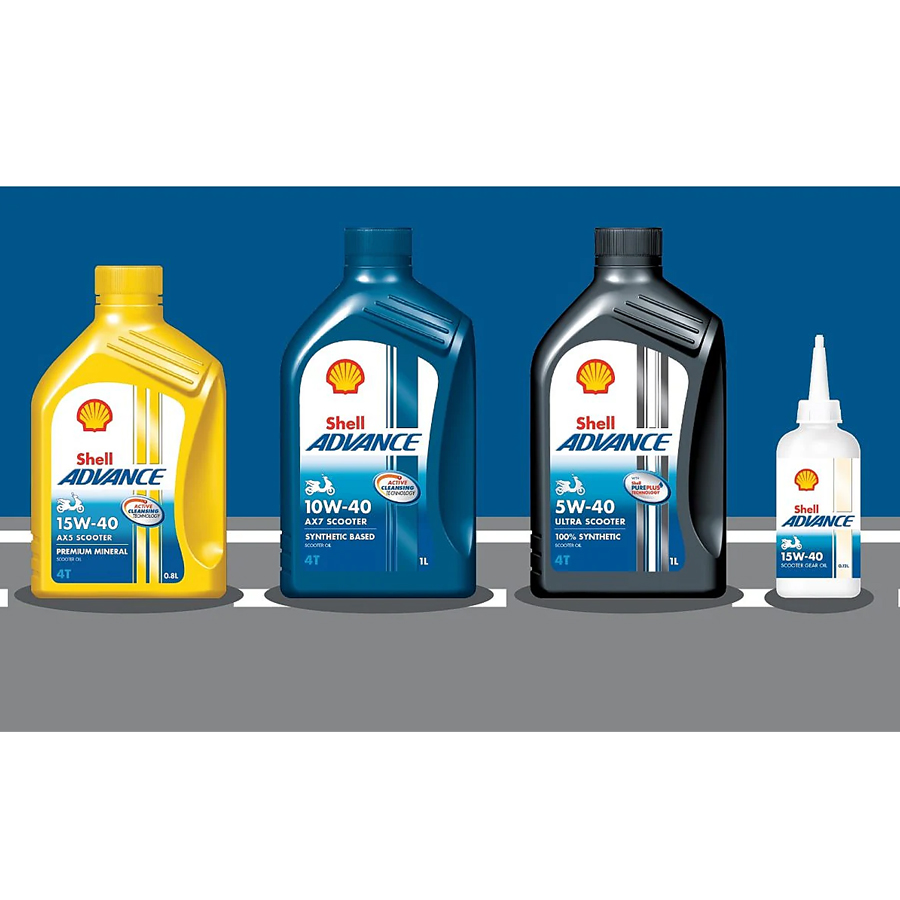SHELL ADVANCE AX3 AX4 AX5 VSX W 2T 4T PREMIUM MINERAL MOTORCYCLE ENGINE ...