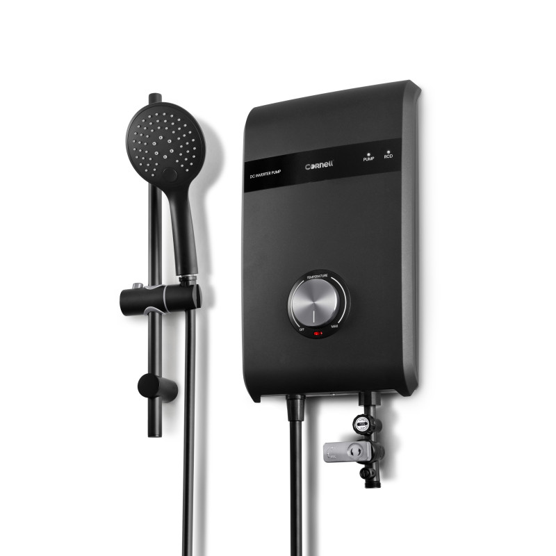 Cornell DC Pump Water Heater 4.2kW (Matt Black) | CWH-4200DC (Home Shower Heater with Pump ...