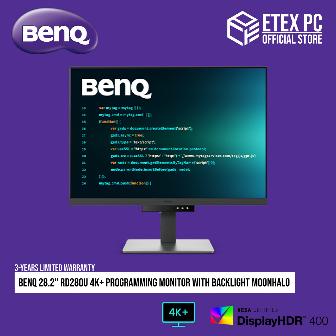 BenQ 28.2" RD280U 4K+ Programming Monitor with Backlight MoonHalo - IPS ...