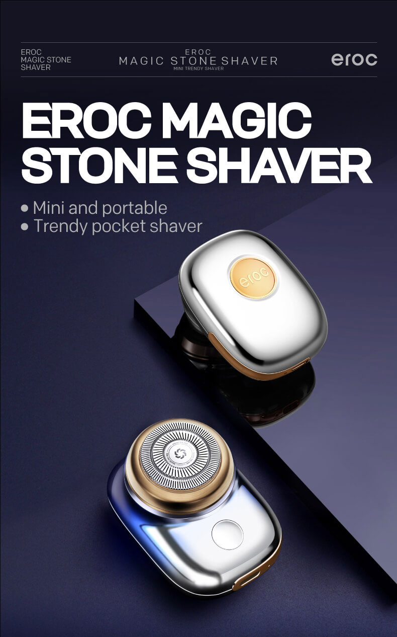 EROC Magic Stone Mini Shaver Portable Electric Shaver for Men IPX 7 ...