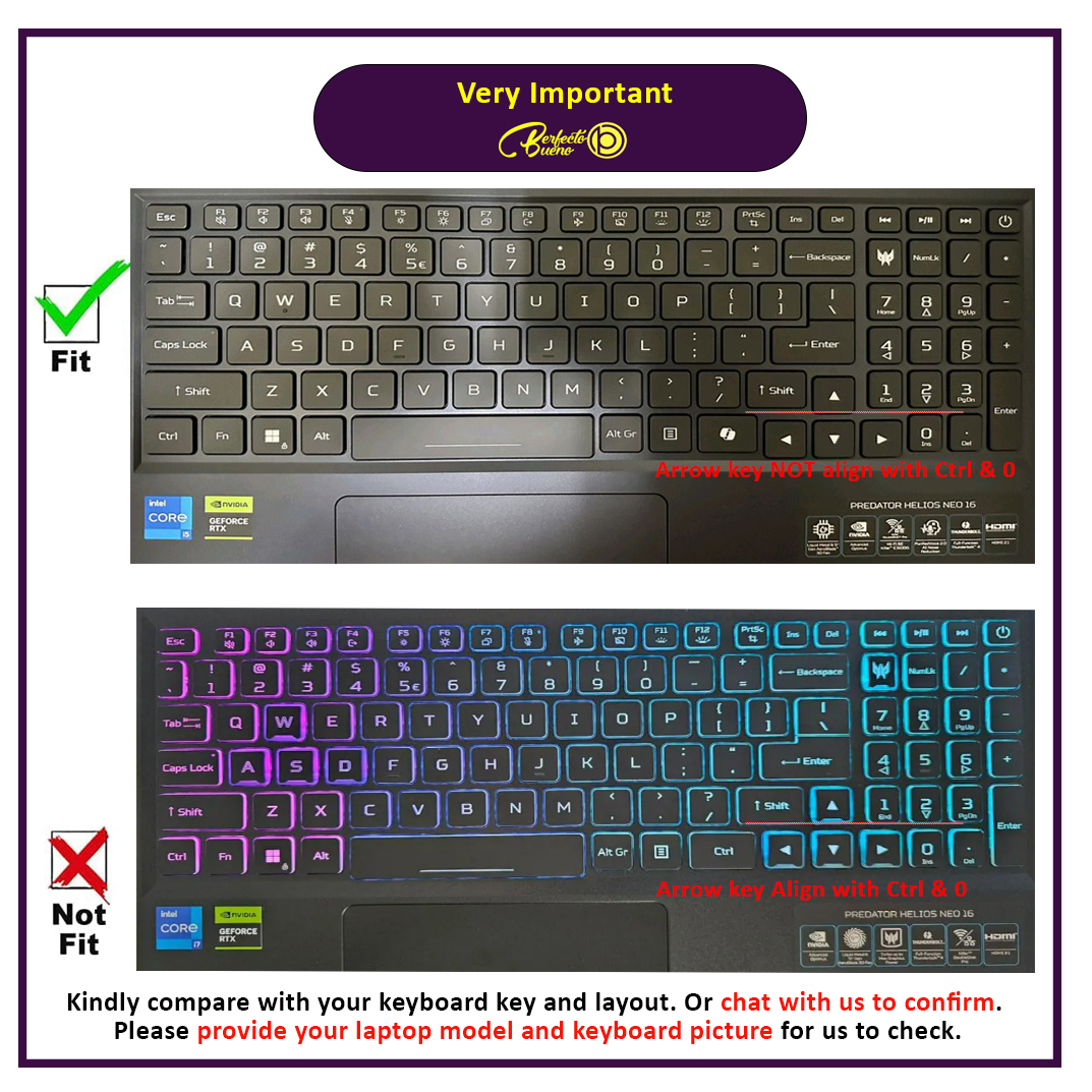 Keyboard Protector for Acer Predator Helios Neo 16 PHN16-72 2024 Model ...