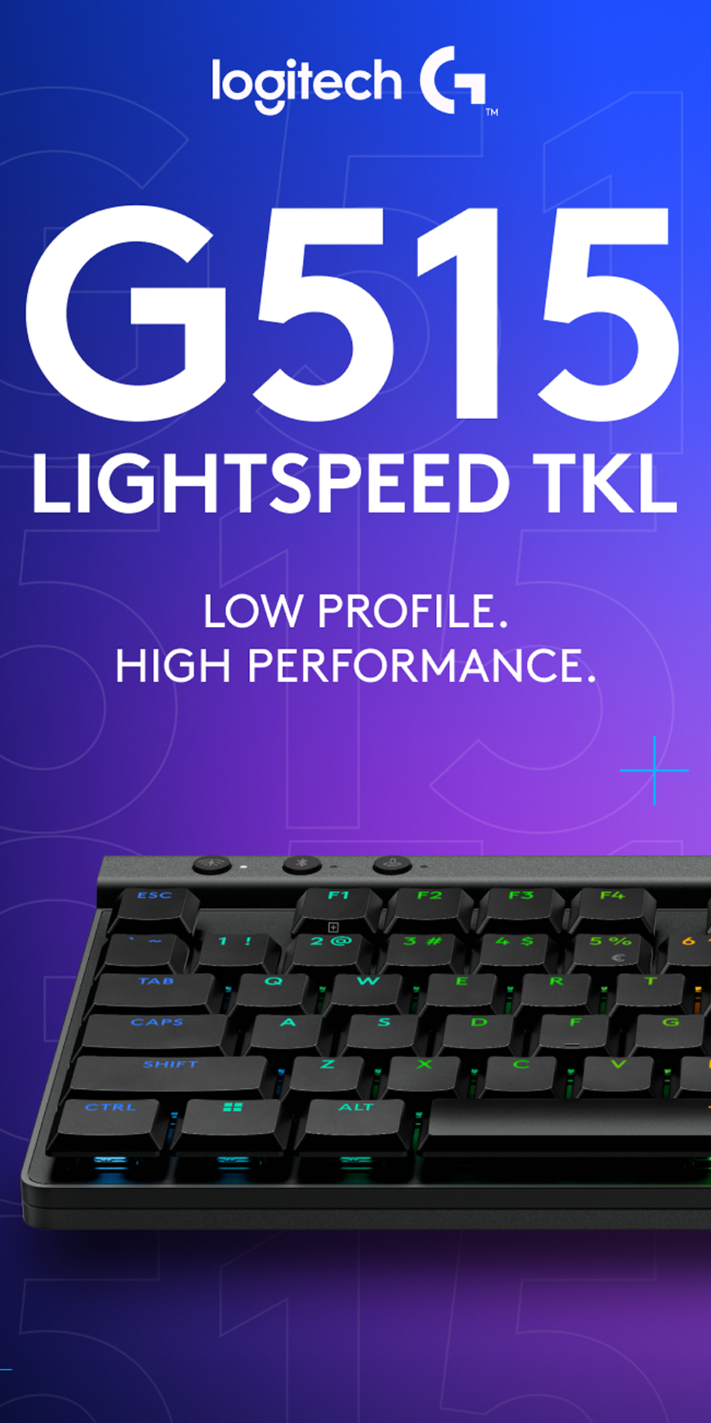 Logitech G515 Lightspeed Bluetooth Wireless TKL Low Profile Gaming ...