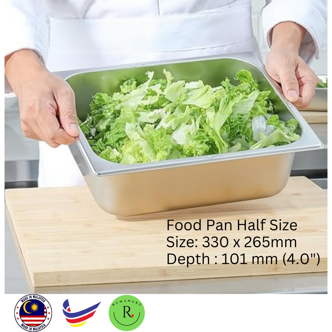 RumahAku Full Size Food Pan / Half Size Food Pan / Tray / Cover / Bekas ...