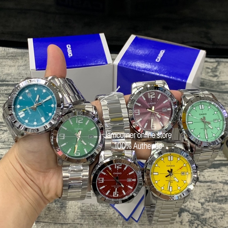 100% ORIGINAL CASIO MTP-VD01D-6BV/3B/3E1/3E2/4B/9E (6 COLORS) sporty ...