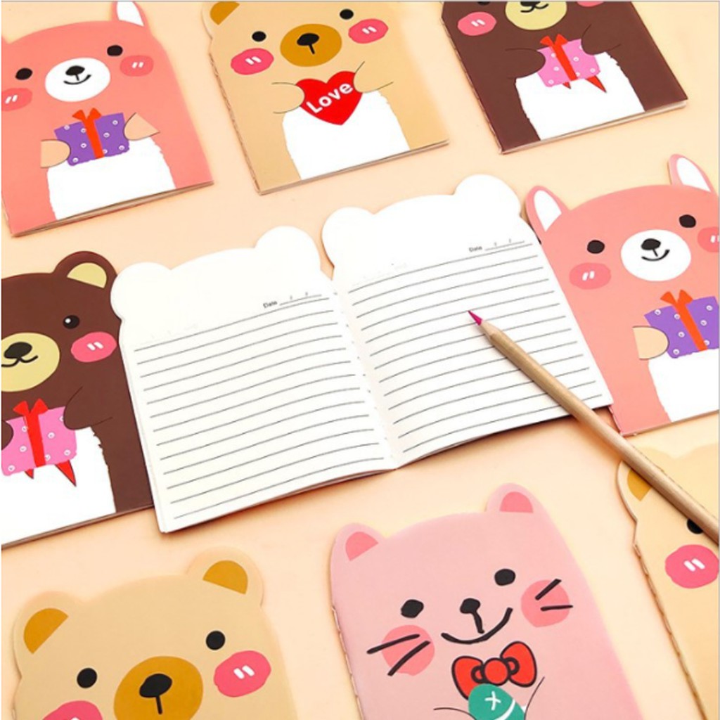 Cute Bear Notepad Doorgift Small Book 1Pcs Cartoon Diary Portable Notebook Stationery Buku Nota ...
