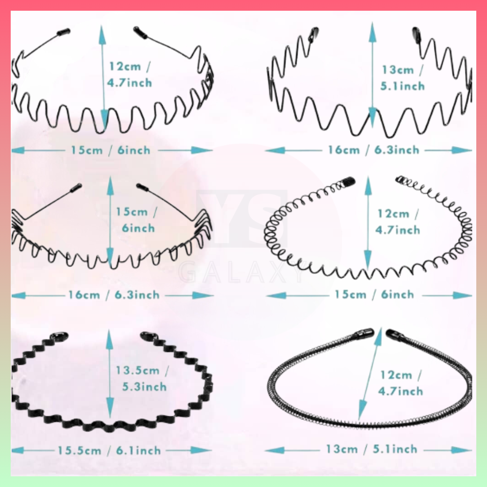 YS GALAXY Men & Women 【With rubber cover】Sport Hairband Headband Cekak ...