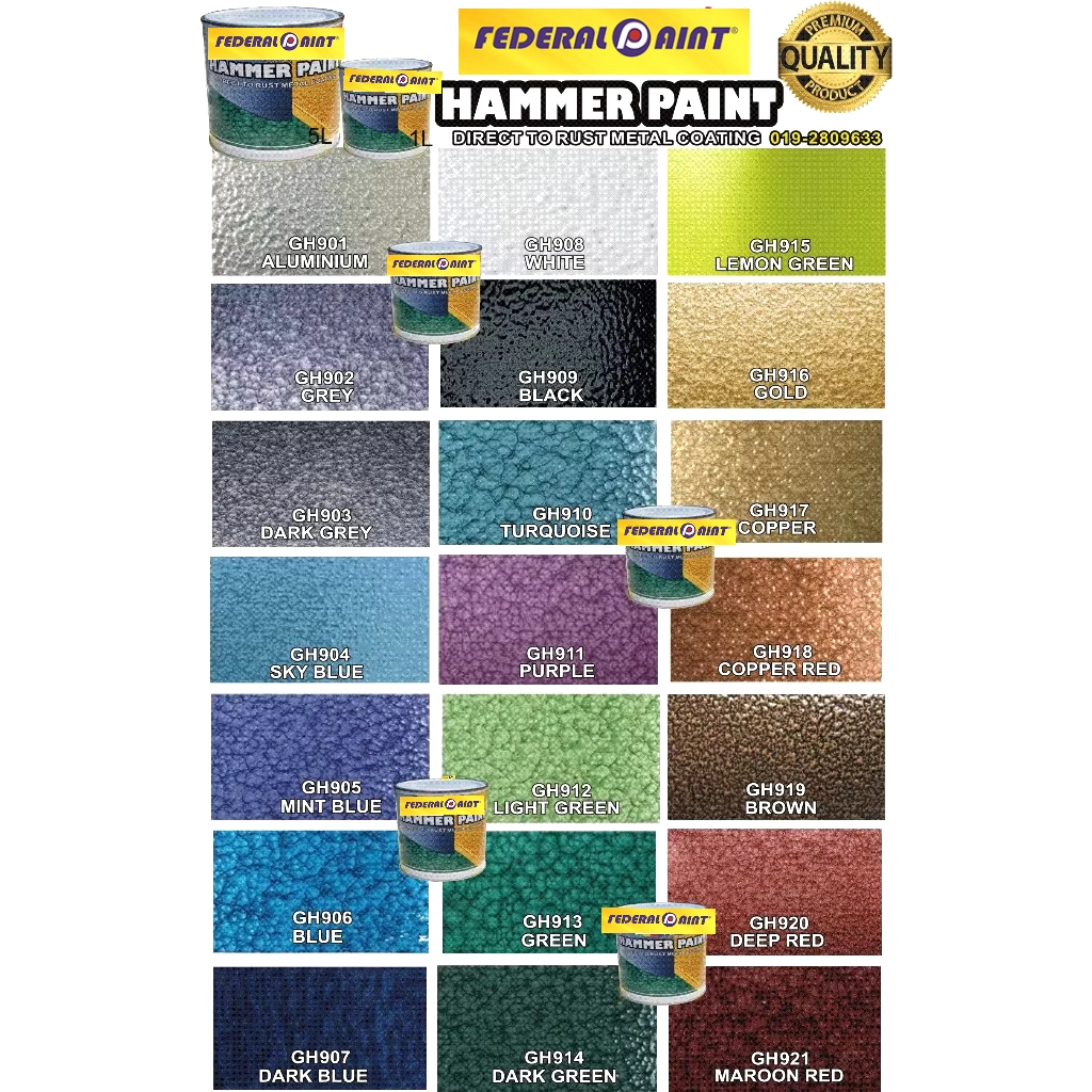 1L ( 1 LITER ) HAMMERED PAINT ( METALLIC PAINT HEAVY DUTY ) HAMMERTONE ...