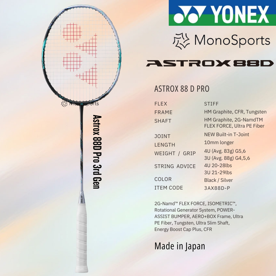 Monosports Yonex Astrox 88D Pro & Astrox 88S Pro 3rd Gen Head Heavy ...