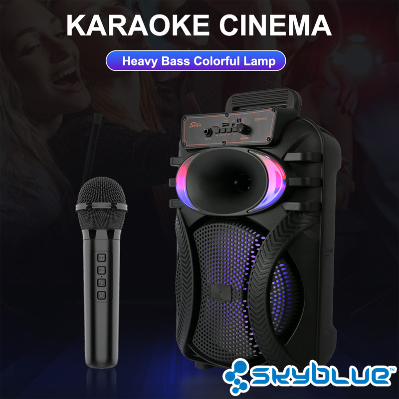 Skyblue Speaker Blutooth Bass Wireless Besar Speker Karaoke With Spiker ...