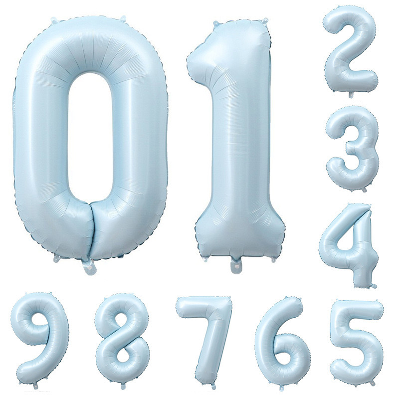 Ready Stock 32inch Matte Baby Blue Baby Pink Number 0-9 Foil Balloon ...