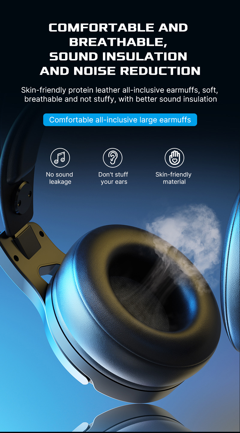 AULA S506 Wired RGB Gaming Headset, Stereo Sound, Closed Earmuffs Gaming with Adjustable Mic ...