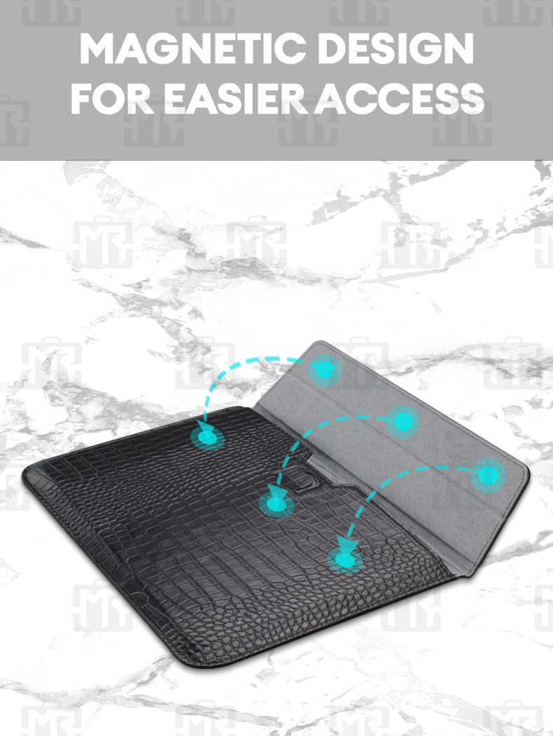 (2in1)MR Laptop Stand Bag Leather Sleeve Case Stand portable foldable ...