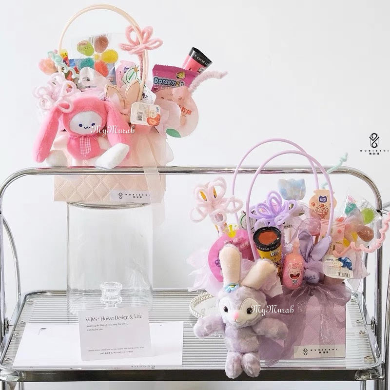 MACAROON TOTE BAG Rectangular Shaped Flower Paper Chain Handle Doorgift ...