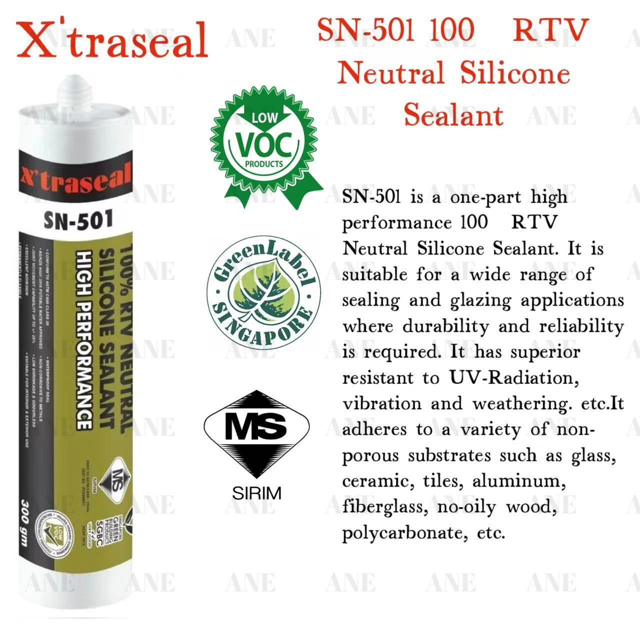 [Fresh Stock] X'traseal SN-501 100% RTV Neutral Silicone Sealant Glass Silicone Silicon | Shopee ...