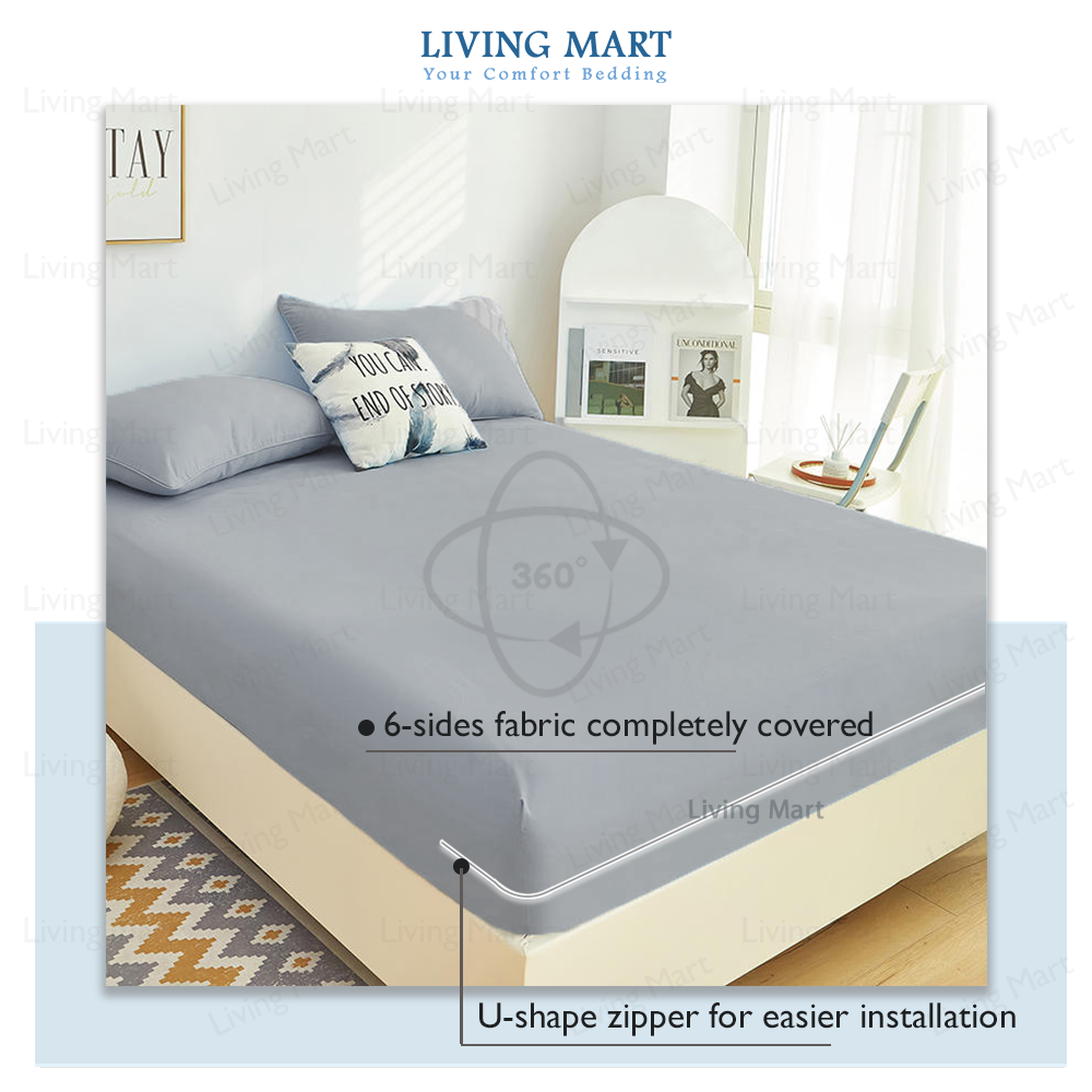 Cadar Katil Zip Premium Zipper Bedsheet Cotton Sarung Tilam Kapas ...