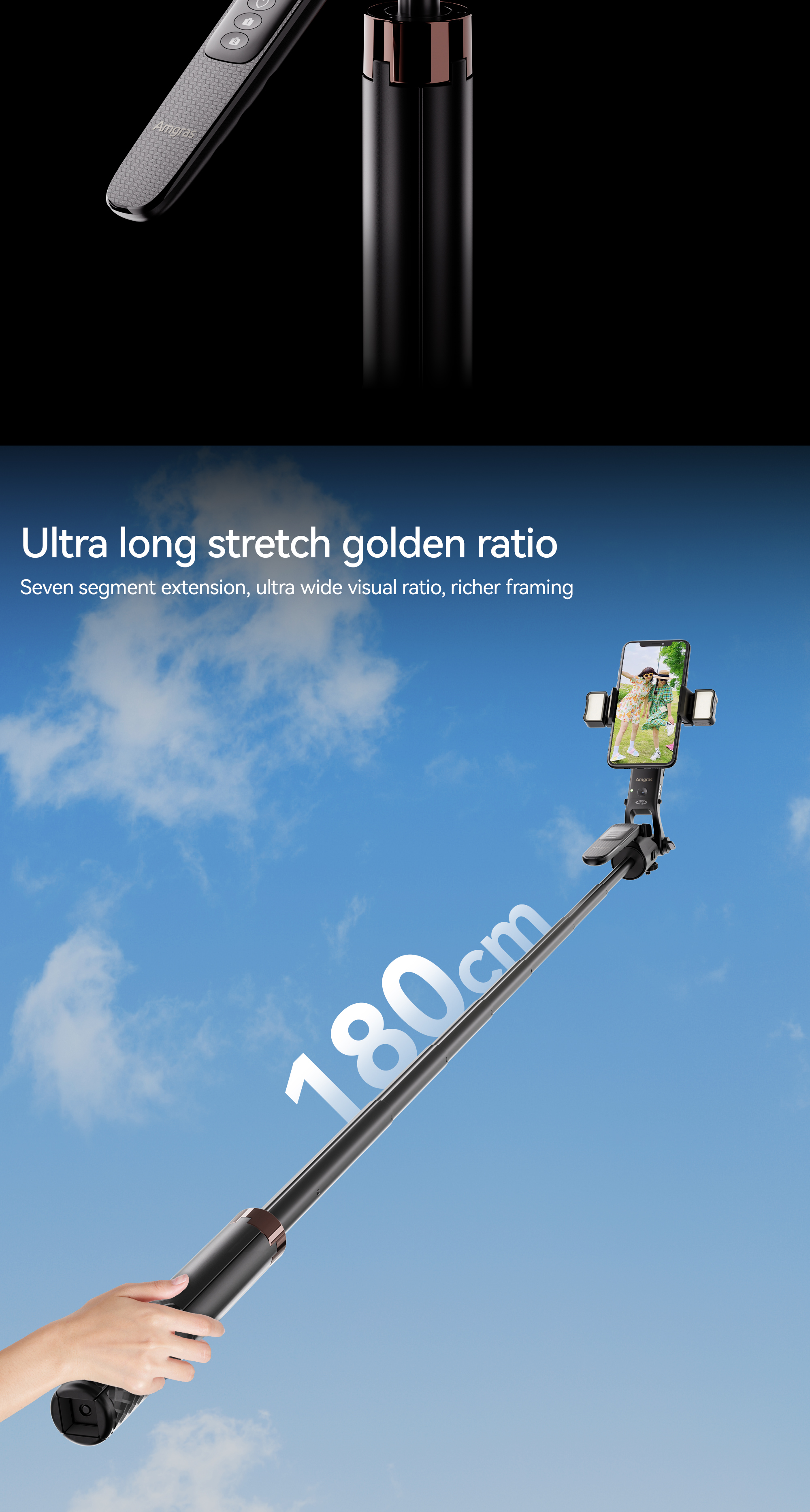 Amgras AILink Ⅳ Ultra Face Tracking Gimbal stabilizer tripod selfie ...