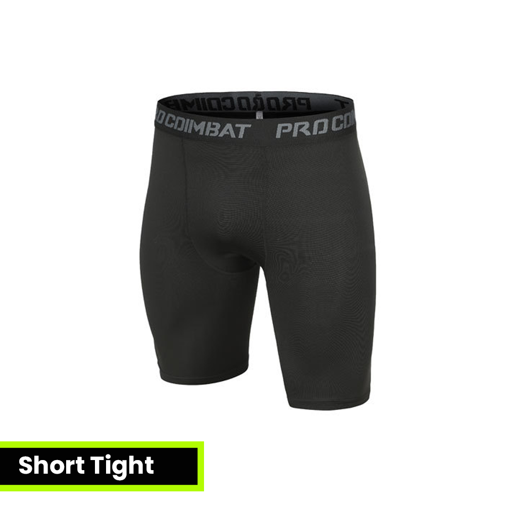 Pro Combat Short 3 Quarter Long Legging Tight Gym Running Fitness Men ...