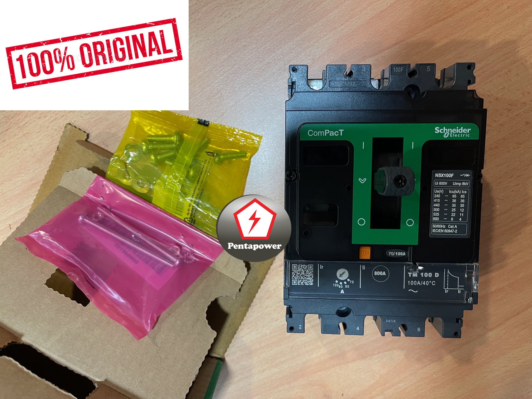 SCHNEIDER C10F3TM100 MCCB Circuit breaker ComPact NSX100F, 36 kA at 415 ...