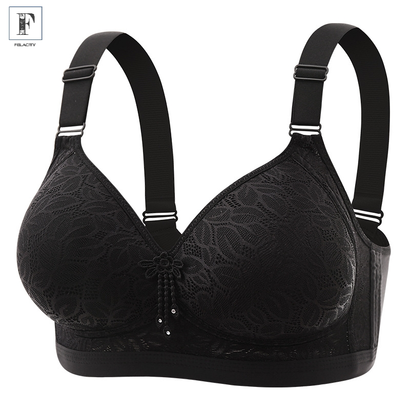 Bra Women Plus Size Full Cup Wireless Lace BC Cup 36-46 Baju Dalam ...